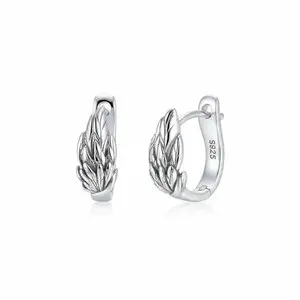 ANGEL BAROCCO Angel Wing Hoop Earrings - Silver