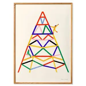 PAPER COLLECTIVE White / Red Escalader Art Print - White/red