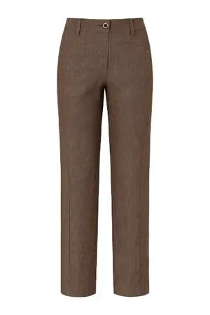 CONQUISTA Straight Leg Linen Pants