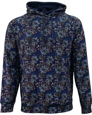 LORDS OF HARLECH Hank Italian Floral Hoodie - Blue