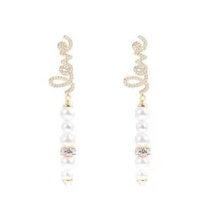 Arte Madrid Artē Madrid Love Pearl Dangle Earrings - White