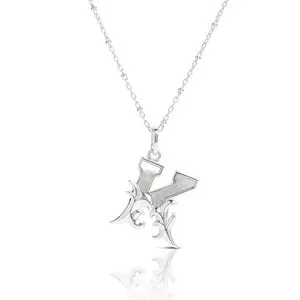 KASUN LONDON K Initial Necklace - Silver