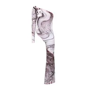 PALOMA LIRA Printed Lycra Jumpsuit - Grey