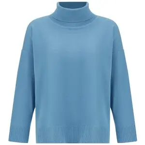 PERALUNA Wide Roll Neck Knitwear Pullover - Blue