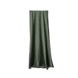L2R THE LABEL Satin Slip Skirt - Green