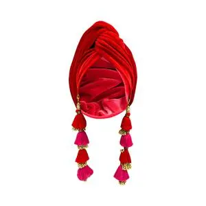 JULIA CLANCEY Ruby Dorado Velour Turban - Red