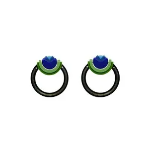 GISSA BICALHO Handmade Acrylic Tulip Hoop Earrings - Black