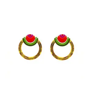 GISSA BICALHO Handmade Acrylic Tulip Hoop Earrings - Brown