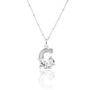KASUN LONDON Solid G Initial Necklace With Mother Of Pearl - Silver