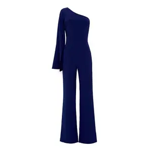 NOMI FAME Sophi Royal One-shoulder Jumpsuit - Blue