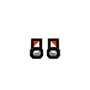 GISSA BICALHO Octagonal Stone Acrylic Earrings - Orange