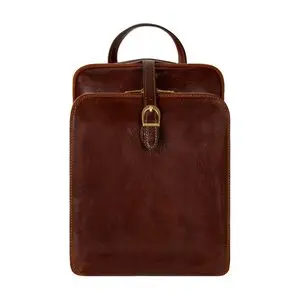 TIME RESISTANCE Clarissa Convertible Leather Backpack Shoulder Bag - Brown