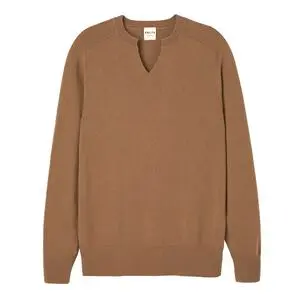 SALTS CASHMERE Neutrals Split Crew Neck Sweater - Brown