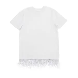 Baé Special Moments T-shirt Dress With Feathers - White