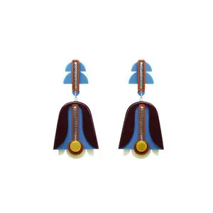 GISSA BICALHO Gloria Hortensia Acrylic Dangle Earrings - Blue