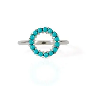 CHARLOTTE'S WEB JEWELLERY Halo Radiance Ring With Turquoise - Silver