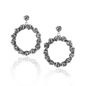 UNALOE Sterling Floral Drop Earrings - Silver
