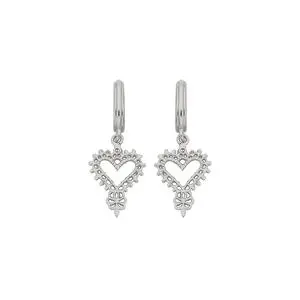 Zoë & Morgan Mini Heart Hoop Earrings - Silver