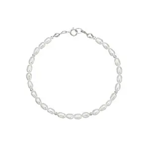LILY & ROO Beaded Seed Pearl Bracelet - Silver