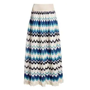 RUMOUR LONDON Tahiti Striped Maxi Skirt - Blue