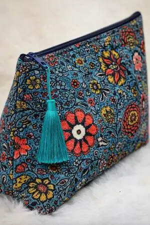 CYC Suzani Velvet Makeup Bag - Grey