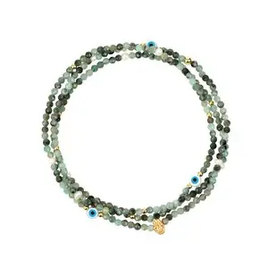 KARMA AND LUCK Captivating Spirit Emerald Wrap Bracelet - Green
