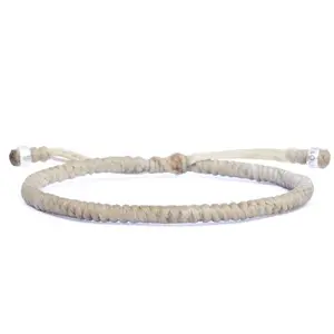 HARBOUR UK Sterling Silver Bead Rope Bracelet - Beige/gray