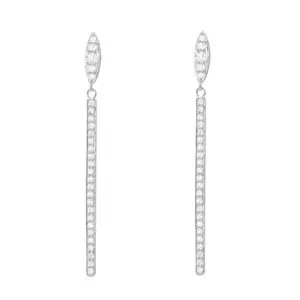 KAMARIA Candlestick Dangle Crystal Earrings - Silver