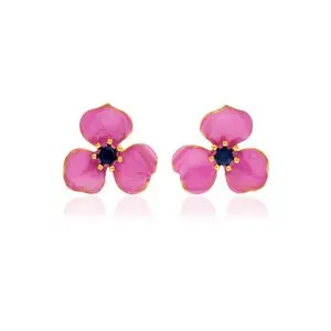 MILOU JEWELRY Petal Flower Earrings - Pink