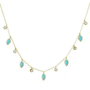 KAMARIA Turquoise Drop Necklace - Gold