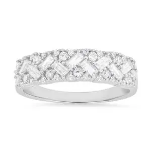 KYLIE HARPER Petite Cz Band Ring - Silver