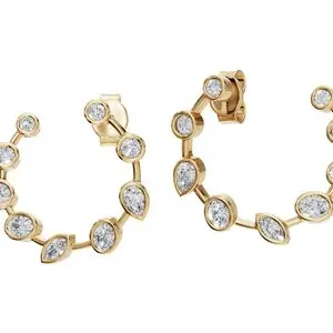 AYA FINE JEWELRY Gold Diamond Hoop Earrings