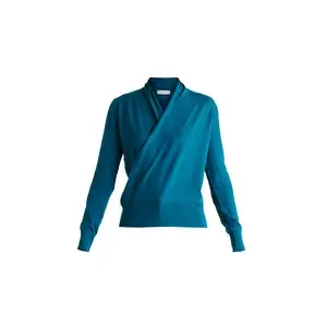 PAISIE Long Sleeve Knitted Wrap Top