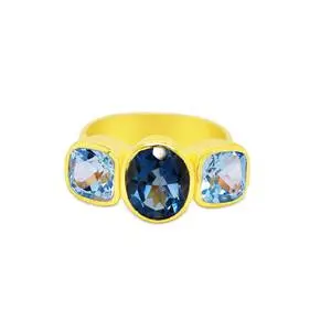 GEM BAZAAR JEWELLERY Gemstone Ring - Gold/blue