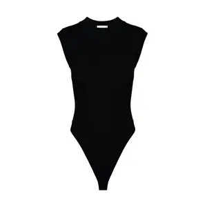 THE KOOZY Armory Bodysuit Ultra-soft Fitted Round Neck - Black