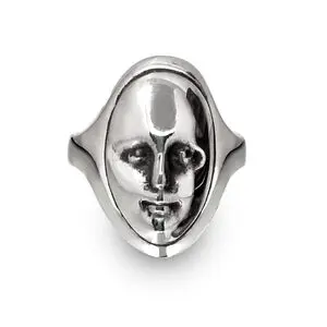 PERRY GARGANO The Stranger Face Signet Ring - Silver