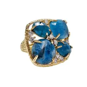 FARRA Flower Apatite Stone Statement Ring