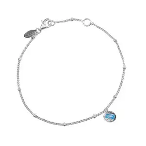 MURU December Birthstone Charm Bracelet - Silver