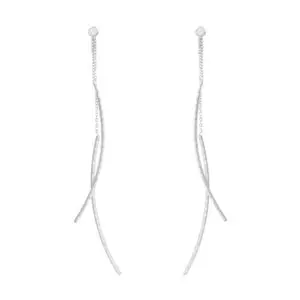 KAMARIA Diamond Cut Flutter Dangle Earrings - Silver
