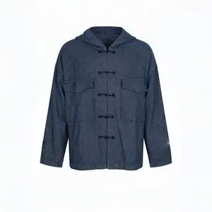MODENAIRE Textured Cotton Relaxed Fit Hooded Jacket
