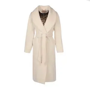SANTINNI Italian Virgin Wool & Cashmere Coat - White