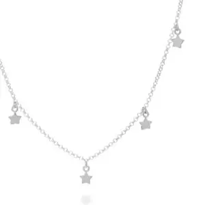 NELLOU JEWELLERY Floating Star Charm Necklace - Silver