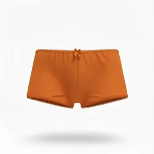 THE COOLGIRL NYC Jane Boyshort In Cotton - Orange