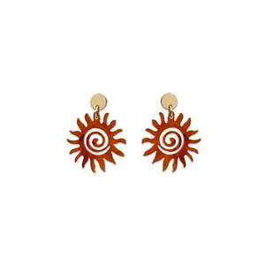 TOOLALLY Sun Dangle Earrings - Brown