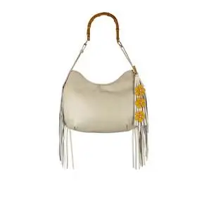F3ROG BY RANA Gordon Fringe Hobo Bag - Beige