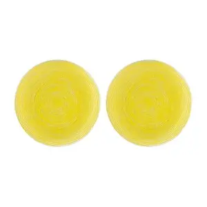 Turgla Home Glass Dinnerware Round Glass Plate Set Of Two - Yellow