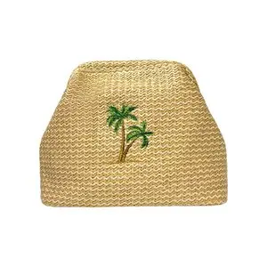 LILLY LOVES Palm Tree Straw Clutch