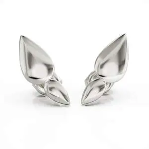 LINDA FIORE Lotus Stud Earrings - Silver