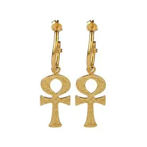 ECE LONDON Ankh Dangle Earrings - Gold