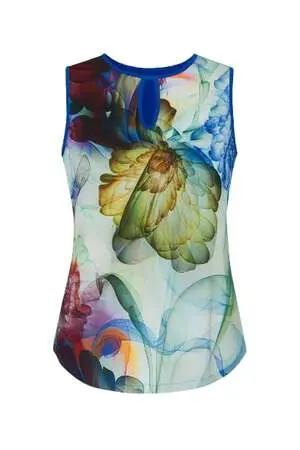 CONQUISTA Printed Sleeveless Top With Keyhole